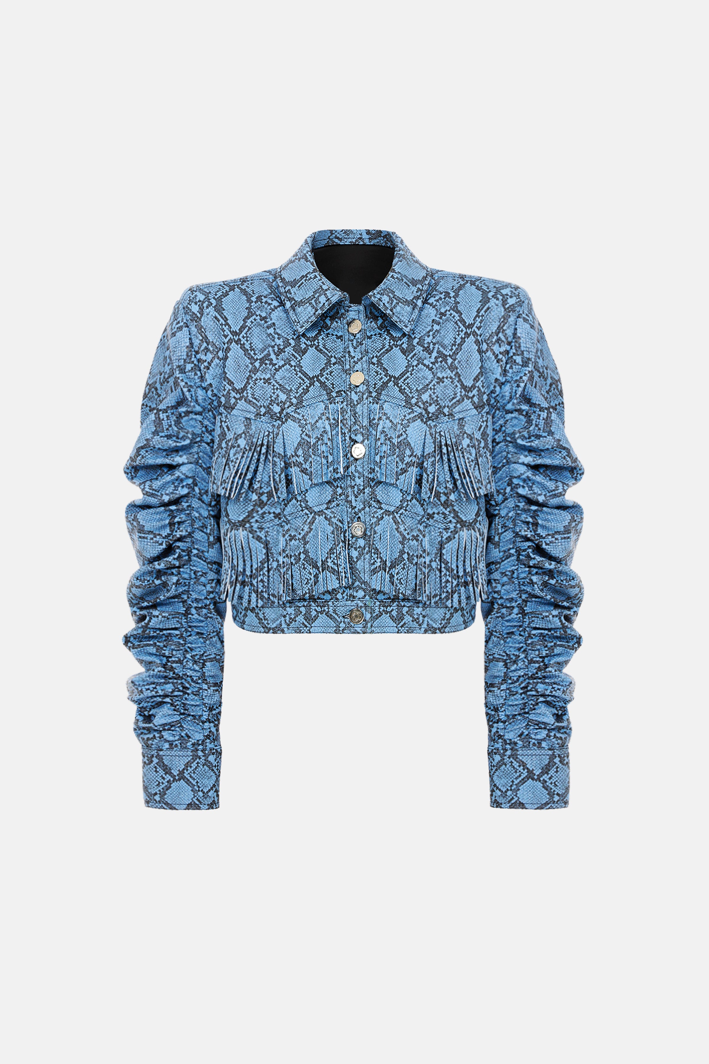 WINDSONG BOMBER CEKET / MAVİ YILAN DESENLİ – NAIA | Shop Online